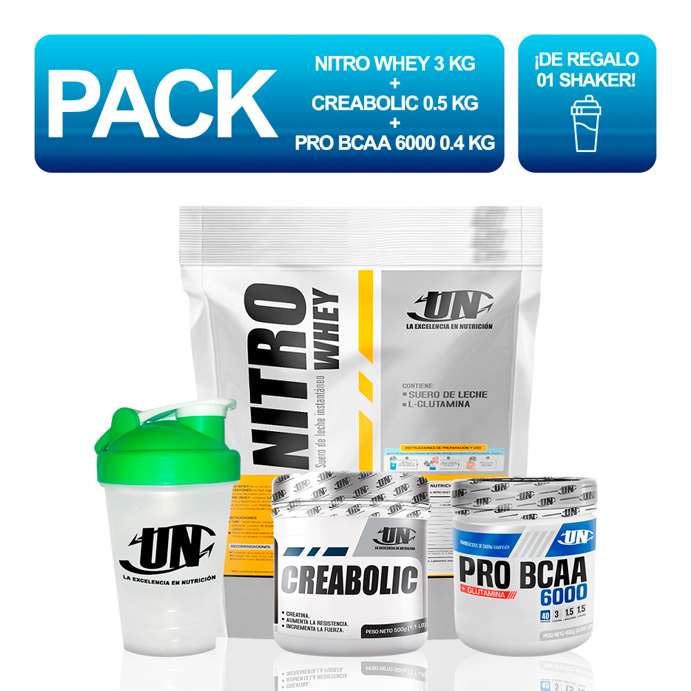 Ripley - PACK UN NITRO WHEY 3KG FRESA + CREABOLIC 500G + BCAA 6000 400G ...