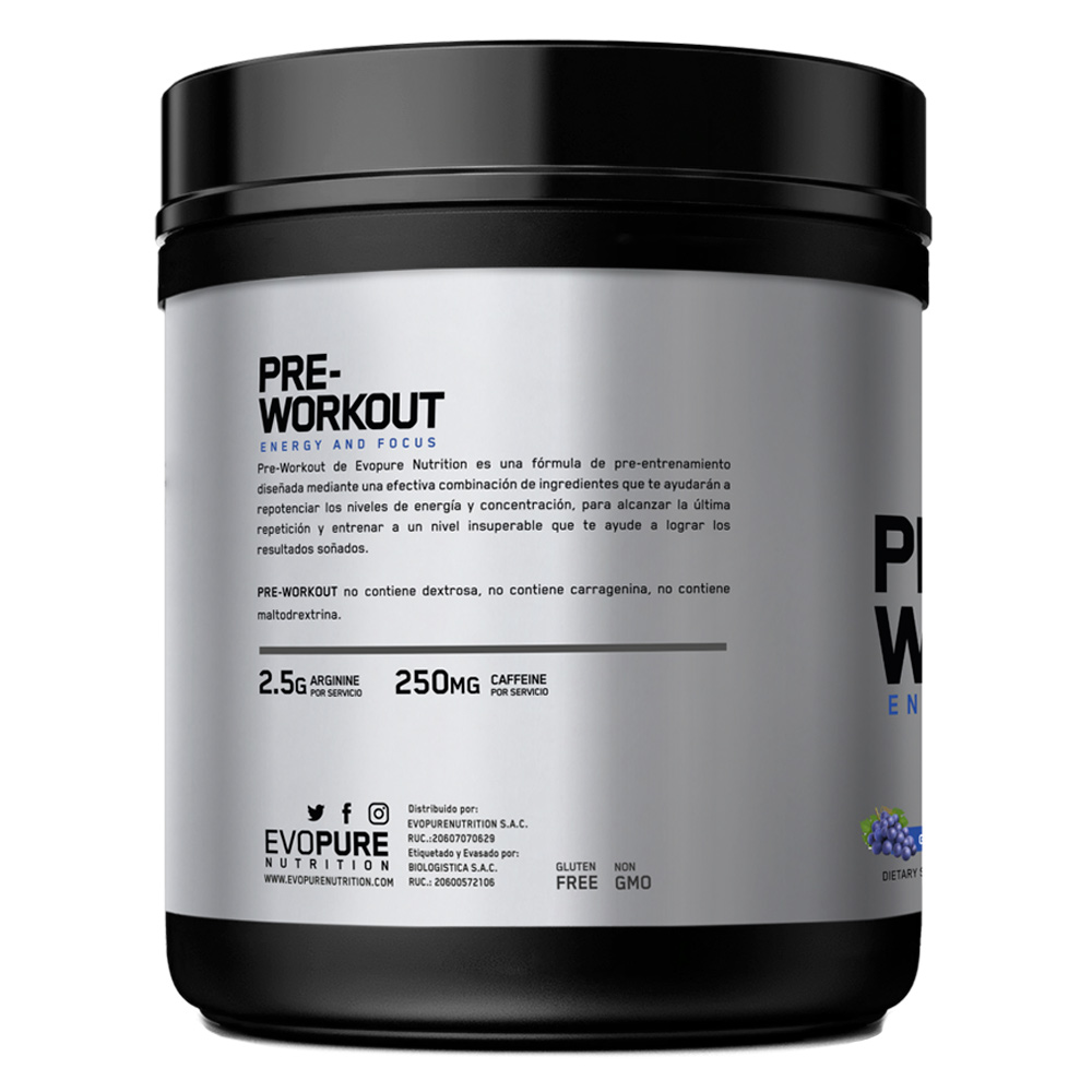 Ripley - PRE WORKOUT EVOPURE 500GR UVA + SHAKER