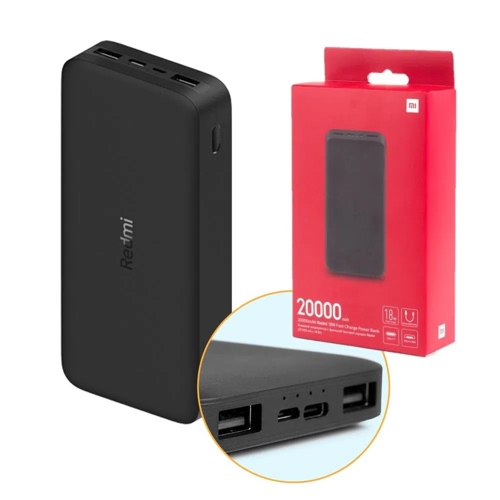 Ripley - XIAOMI REDMI POWER BANK 20.000MAH CARGA RÁPIDA 18W NEGRO
