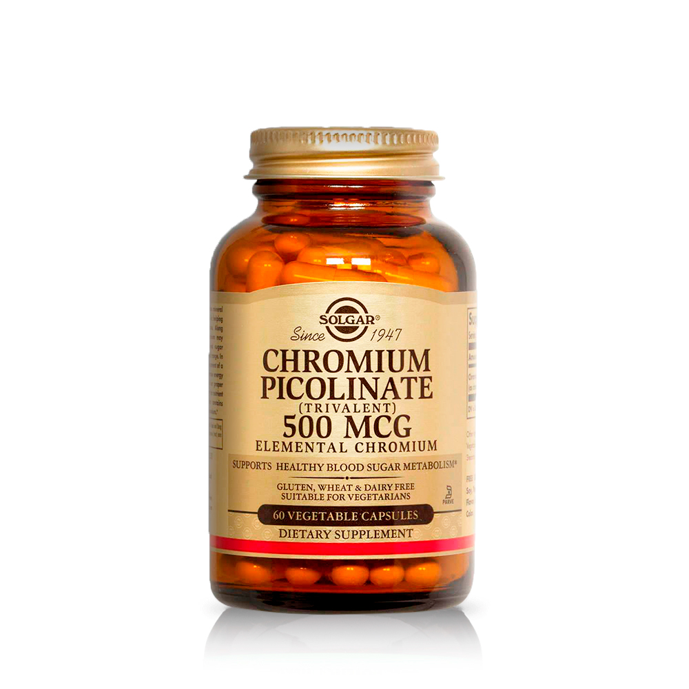 SOLGAR CHROMIUM PICOLINATE 500MG 60 CAPS