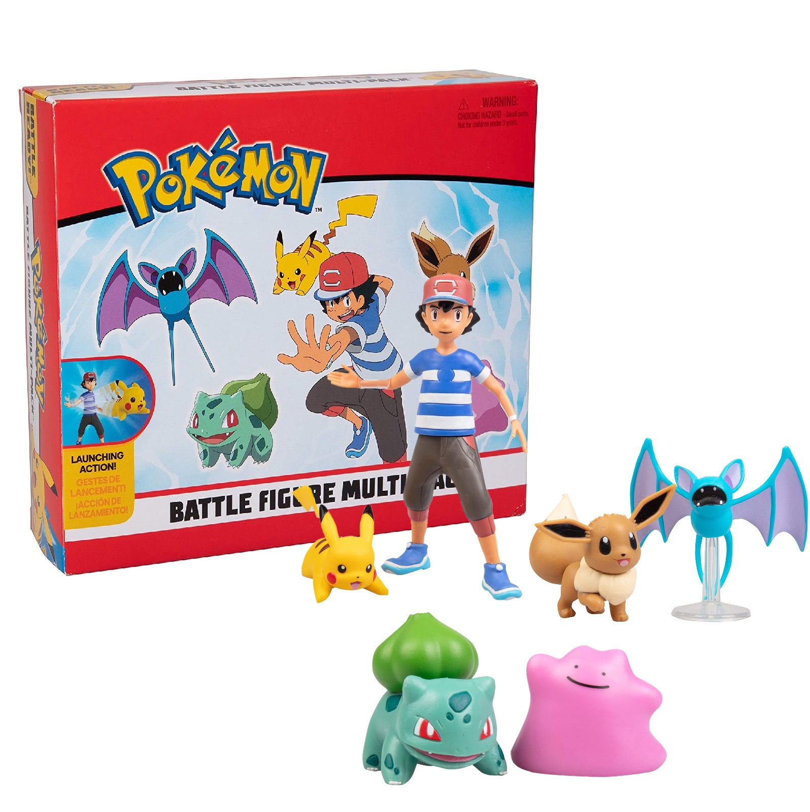 Ripley - SET DE 6 FIGURAS ASH PIKACHU EEVEE BULBASAUR DITTO